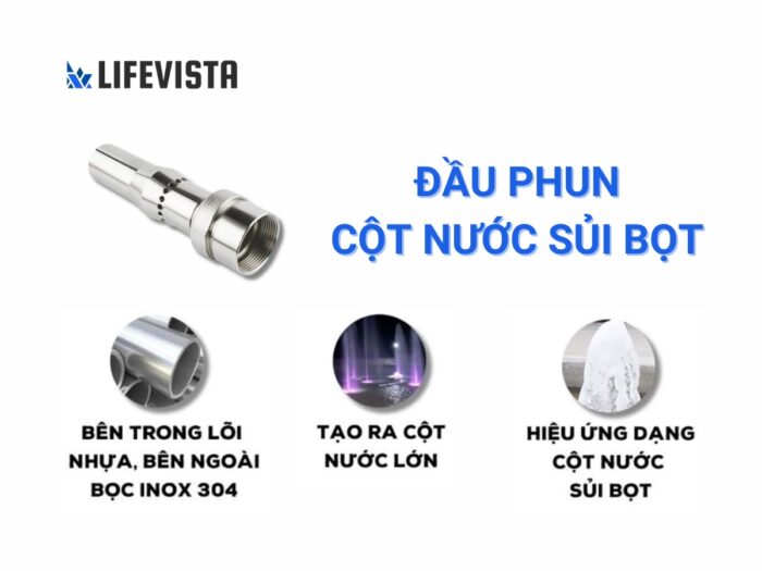 Đầu phun cột nước sủi bọt
